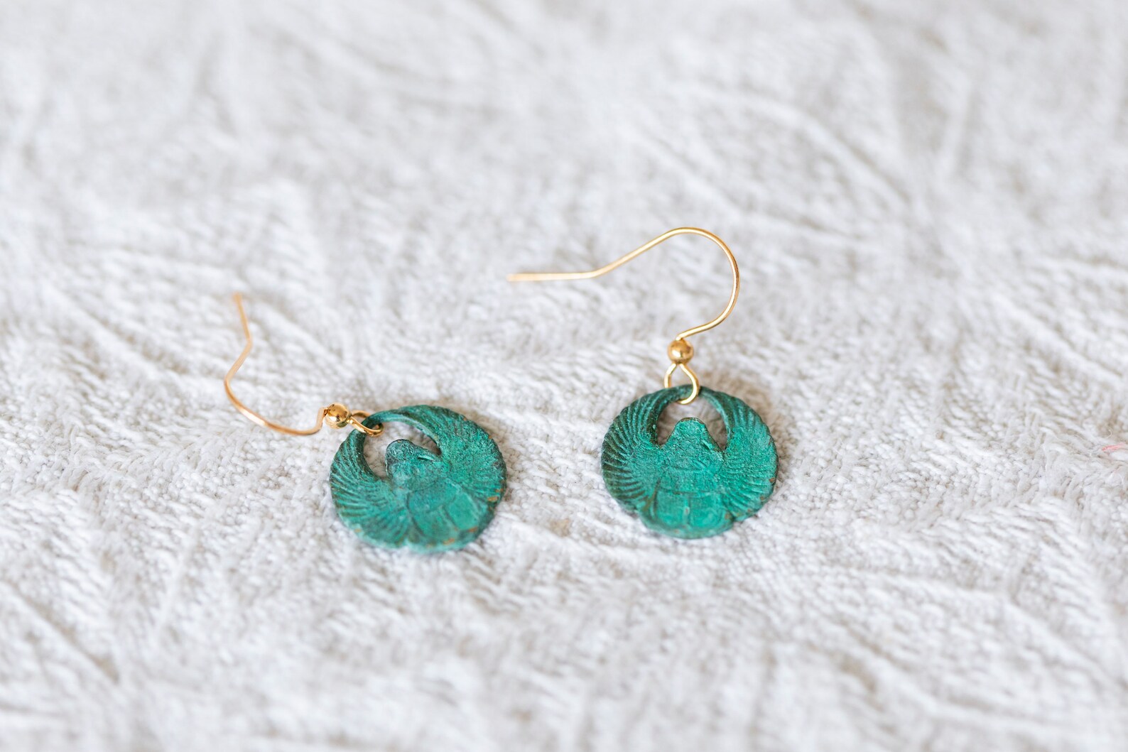 Egyptian Scarab Earrings Patina Scarab Dangle Earrings - Etsy