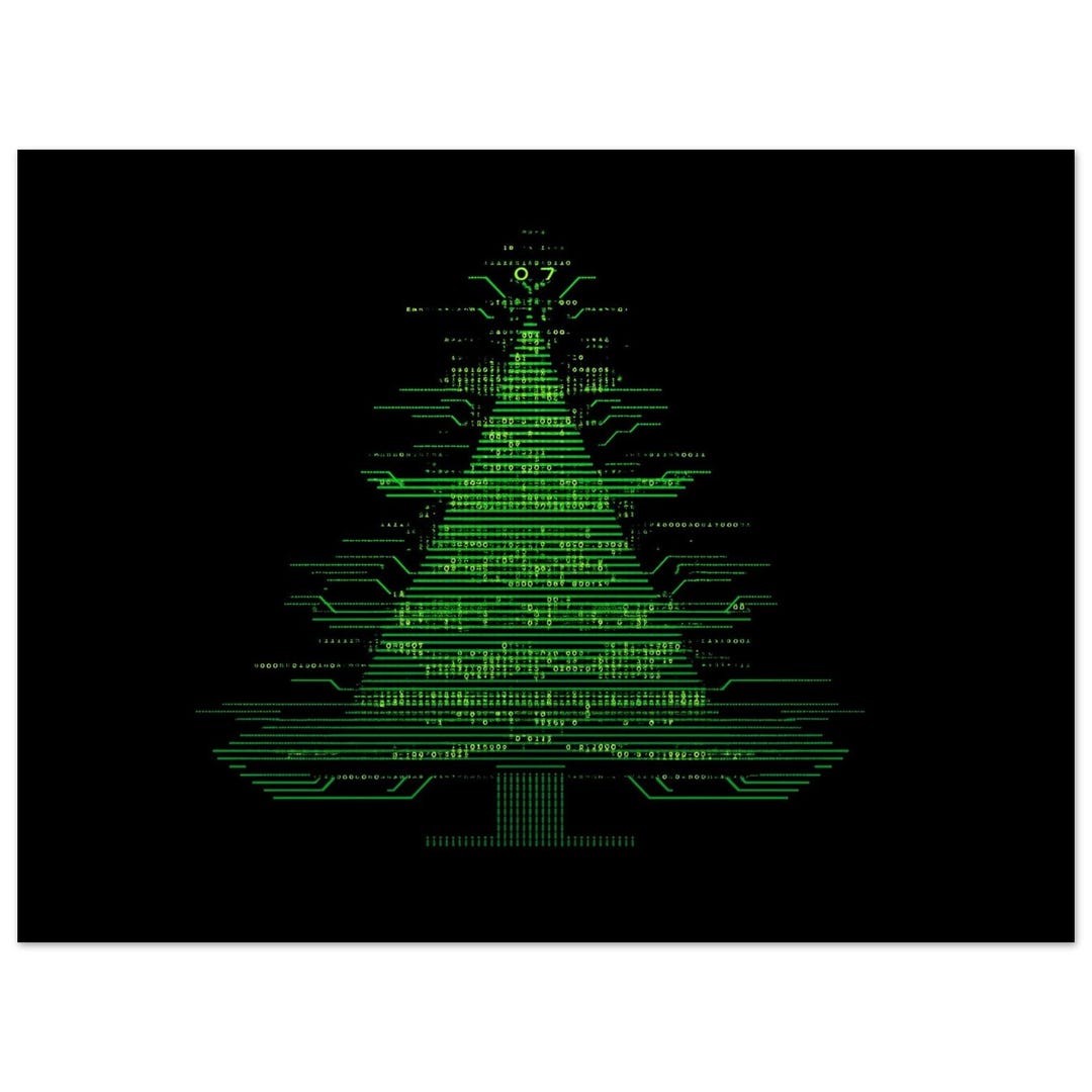Matrix Christmas Tree Virtual Art | Geek Programmer Gift | Cyberpunk ...