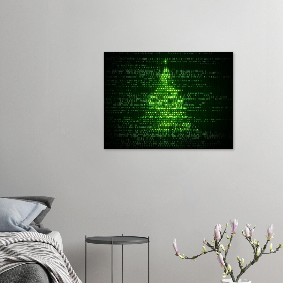 Matrix Christmas Tree Virtual Art | Geek Programmer Gift | Cyberpunk ...