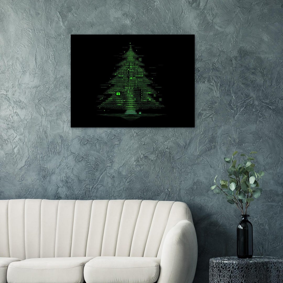 Matrix Christmas Tree Virtual Art | Geek Programmer Gift | Cyberpunk ...