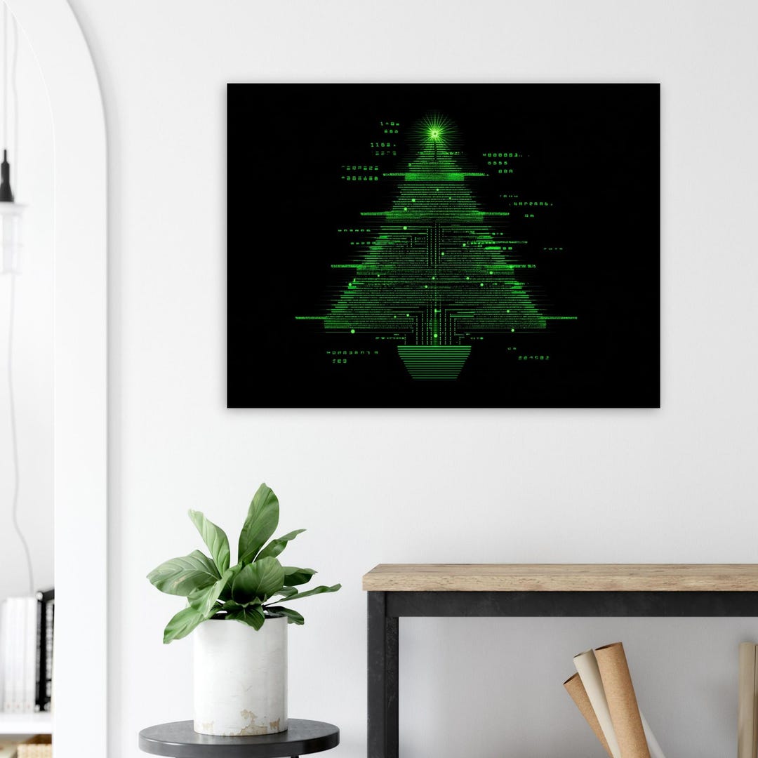 Matrix Christmas Tree Virtual Art | Geek Programmer Gift | Cyberpunk ...