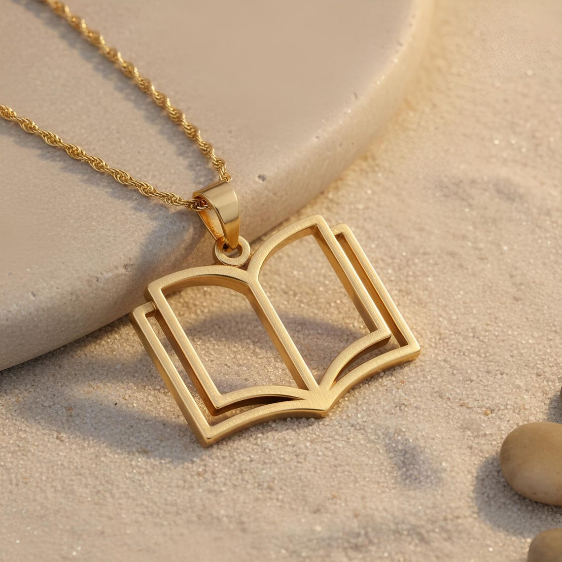 Open Book Pendant Necklace | 925 Sterling Silver for Teachers & Book ...