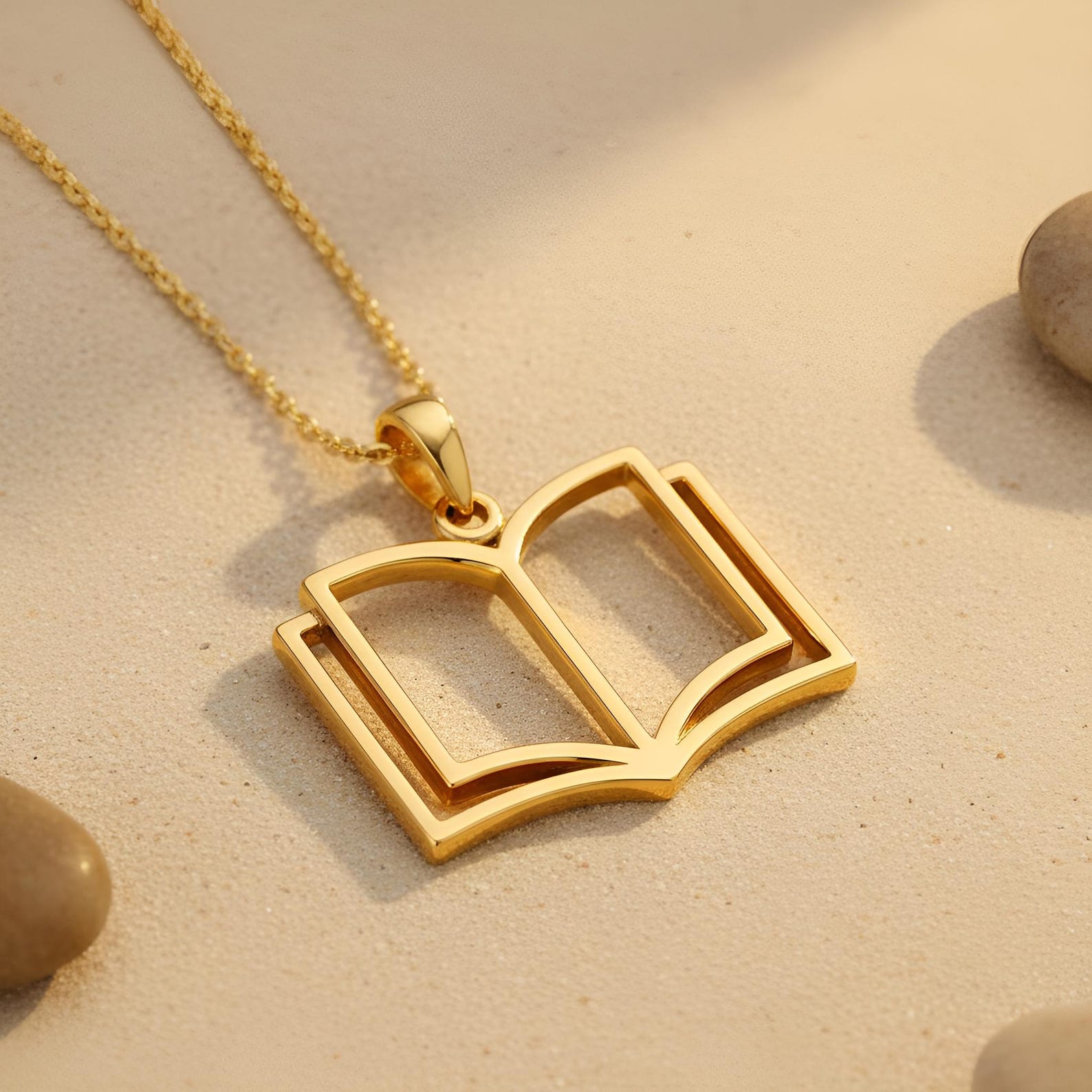 Open Book Pendant Necklace | 925 Sterling Silver for Teachers & Book ...