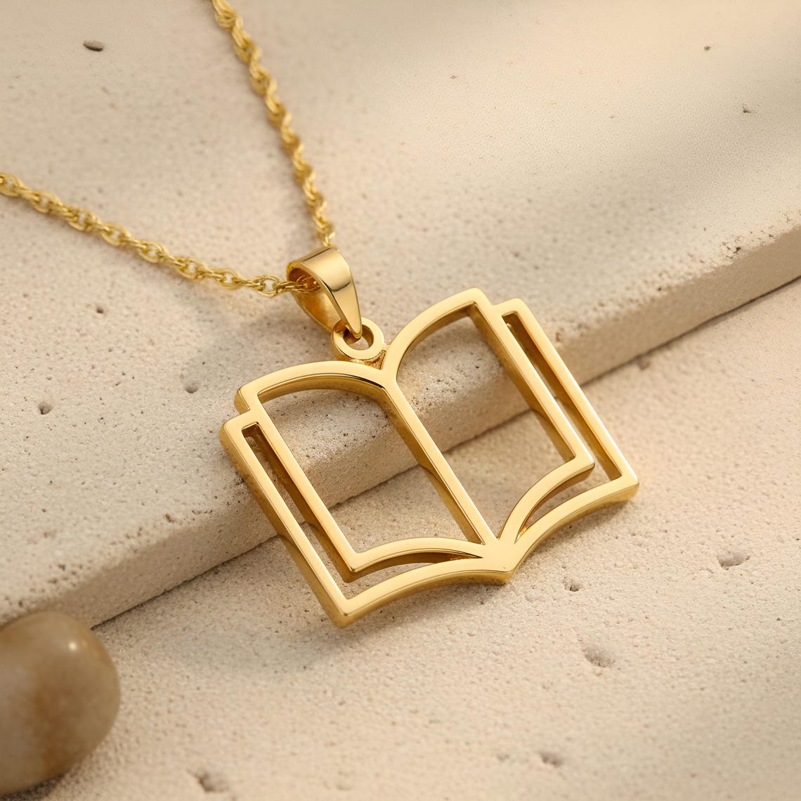 Open Book Pendant Necklace | 925 Sterling Silver for Teachers & Book ...