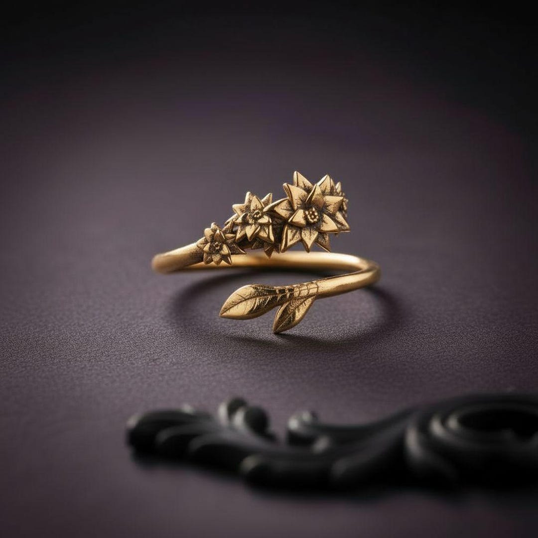 Lily Flower Wrap Ring | Gold Plated Sterling Silver | Romantic ...