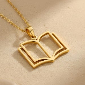 Open Book Pendant Necklace | 925 Sterling Silver for Teachers & Book ...
