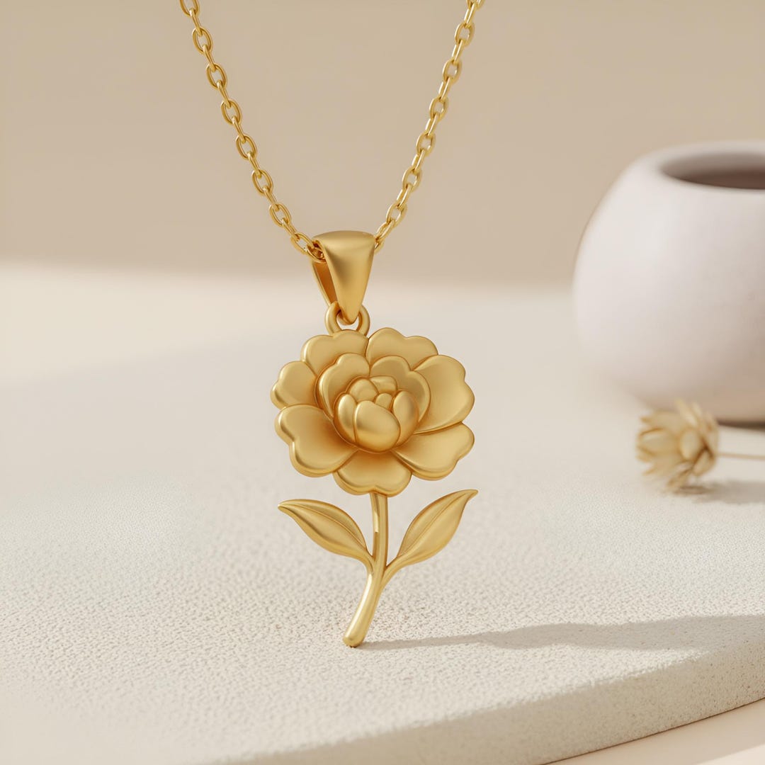 Handmade Begonia Flower Necklace | 925 Sterling Silver Jewelry ...