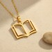 Open Book Pendant Necklace | 925 Sterling Silver for Teachers & Book ...