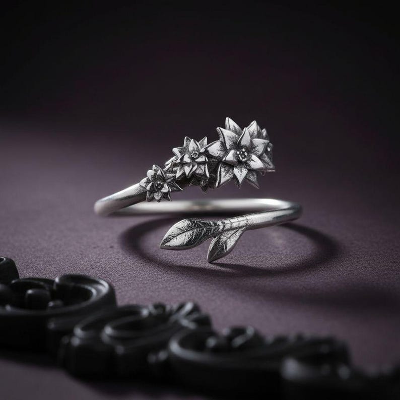 Lily Flower Wrap Ring | Gold Plated Sterling Silver | Romantic ...