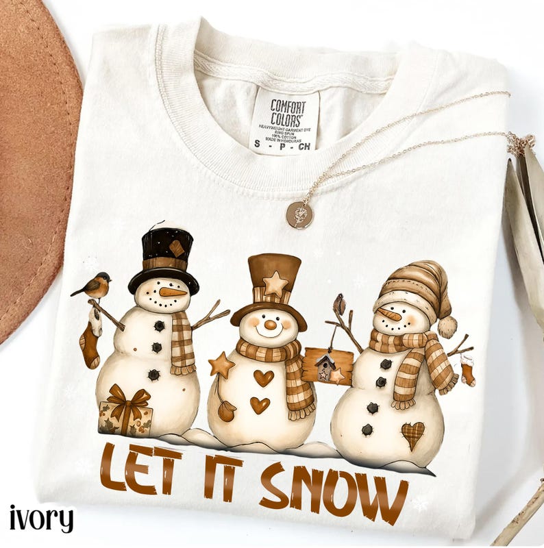 Comfort Colors® Snowman Christmas Shirt, Let It Snow Sweatshirt ...