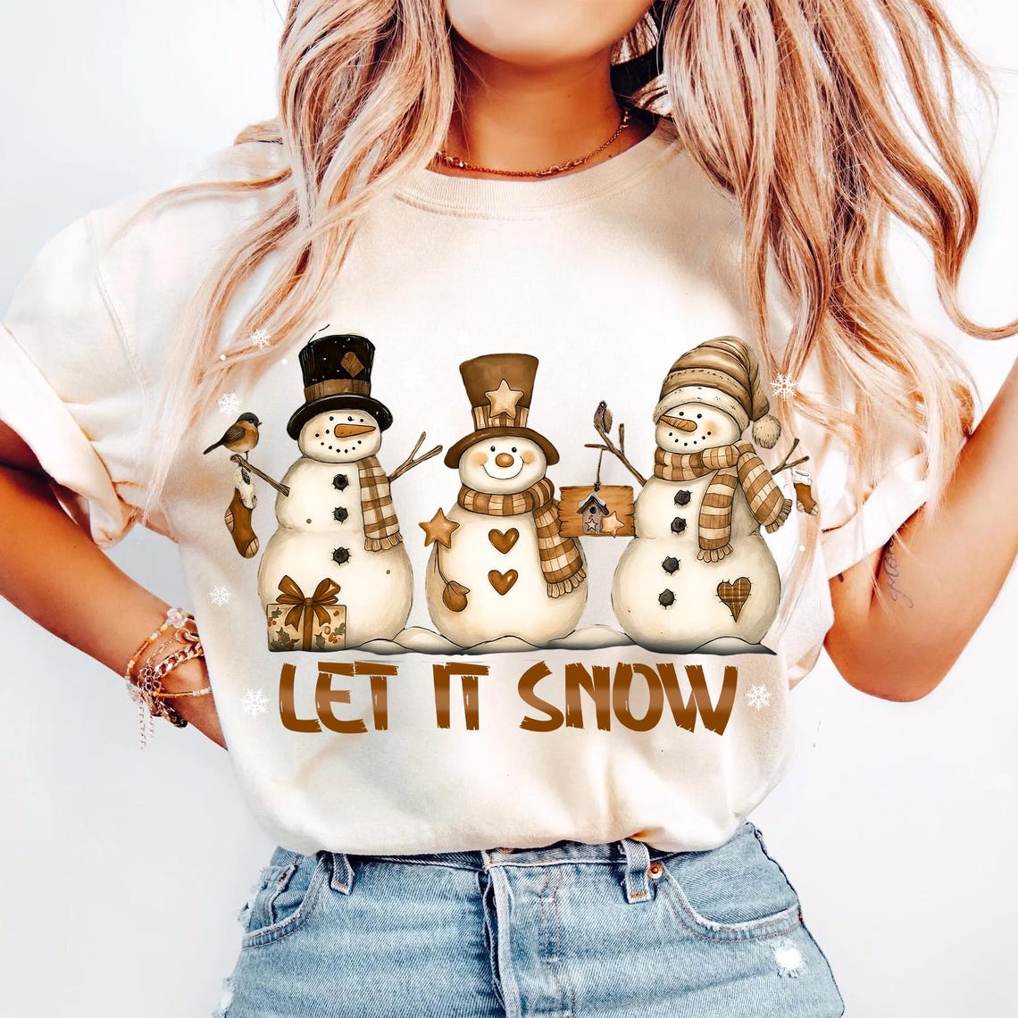 Comfort Colors® Snowman Christmas Shirt, Let It Snow Sweatshirt ...