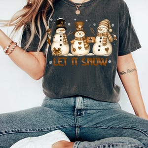 Comfort Colors® Snowman Christmas Shirt, Let It Snow Sweatshirt ...