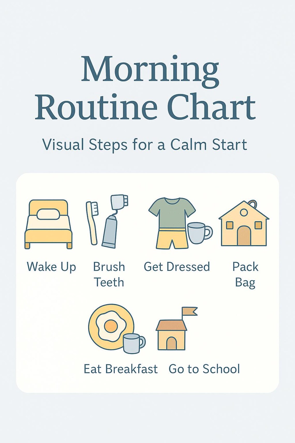 Kids Morning Routine Chart: Visual Aid for Autism & ADHD (printable) - Etsy