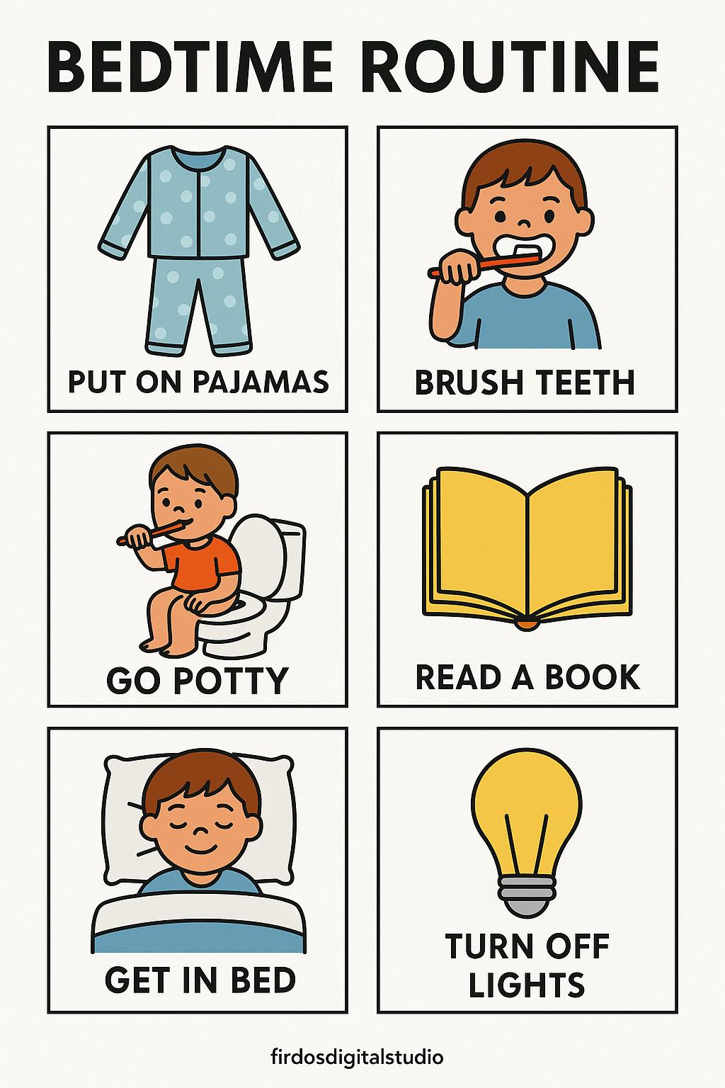 Kids Morning Routine Chart: Visual Aid for Autism & ADHD (printable) - Etsy