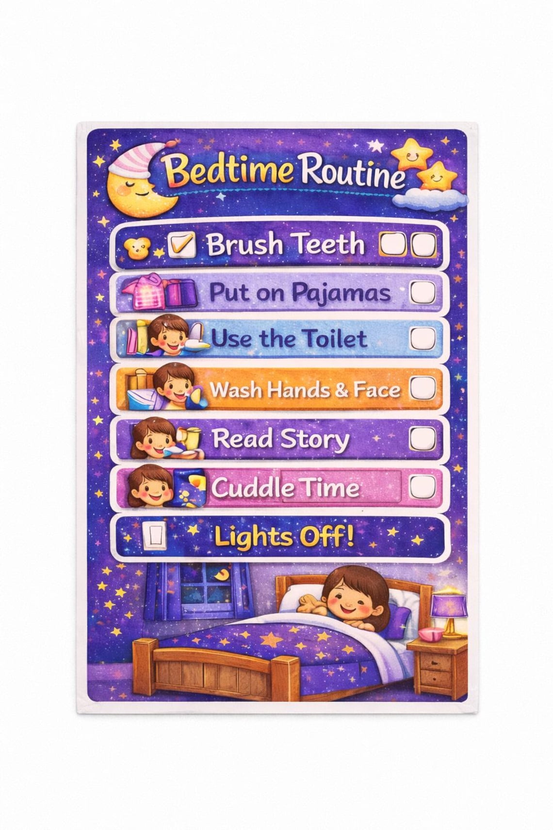 Visual Bedtime Routine Chart – Autism & ADHD Friendly (digital Download ...