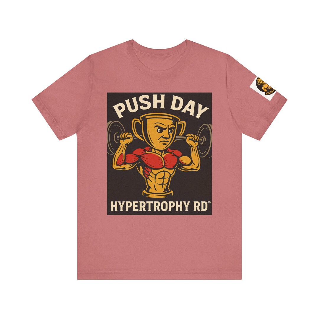 Gym Wear, Push Day Hypertrophy RD Tee | Muscle Coffee Mug Character ...