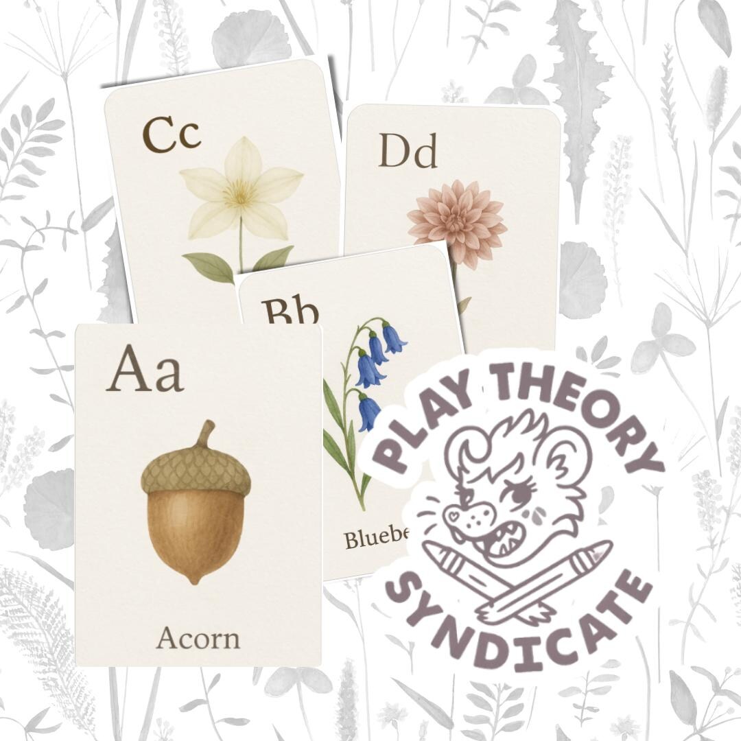 Botanical Alphabet Flash Cards | Nature-inspired ABC Cards | Printable ...