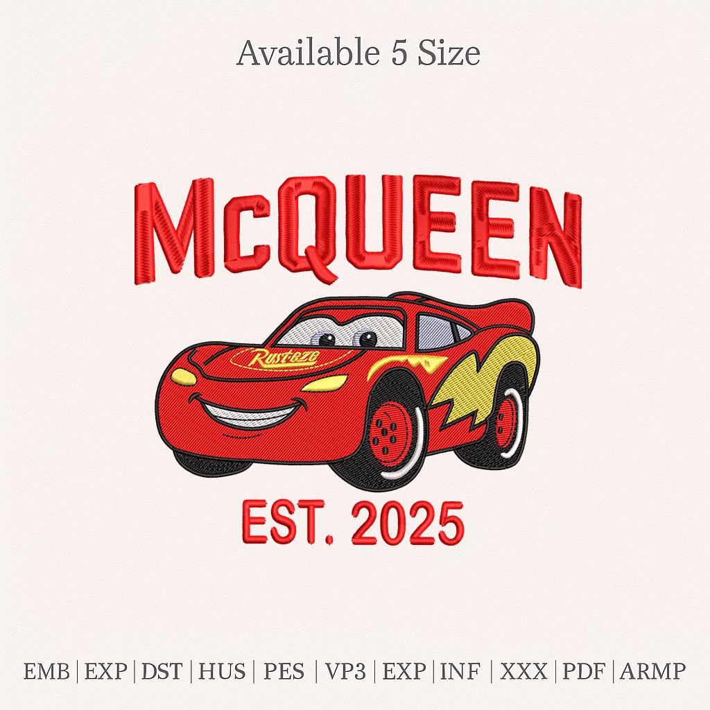 Race Car Embroidery Design, Cartoon Racing Car Embroidery File ...