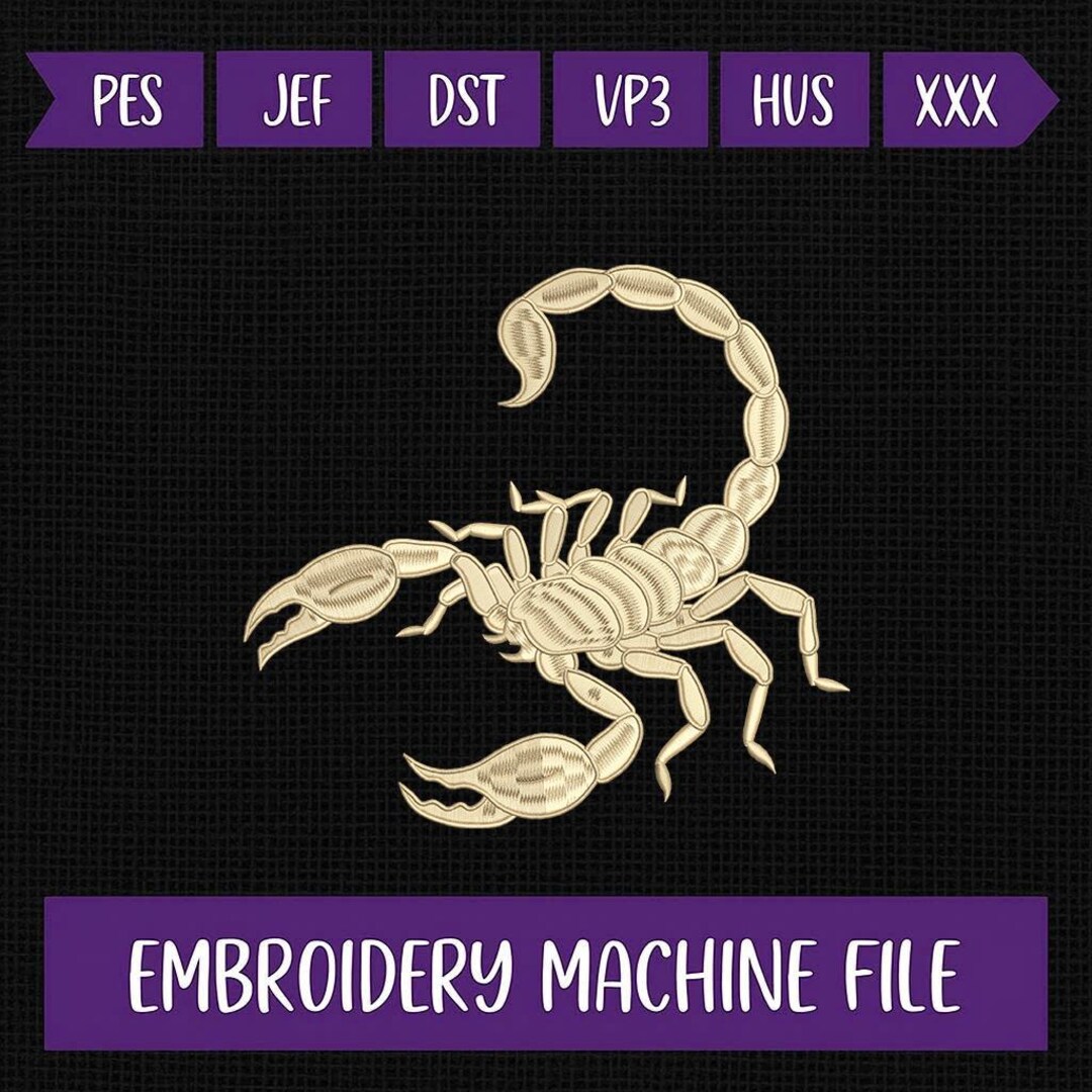 Scorpion Embroidery Design | Scorpion Machine Embroidery File | Zodiac ...