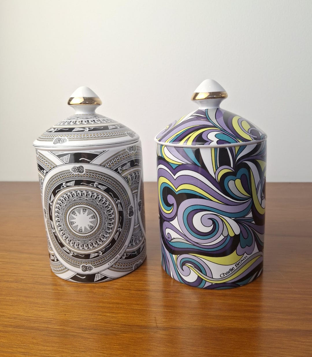 A Pair of Charlie Brown Decorative Porcelain Jars With Lids. - Etsy