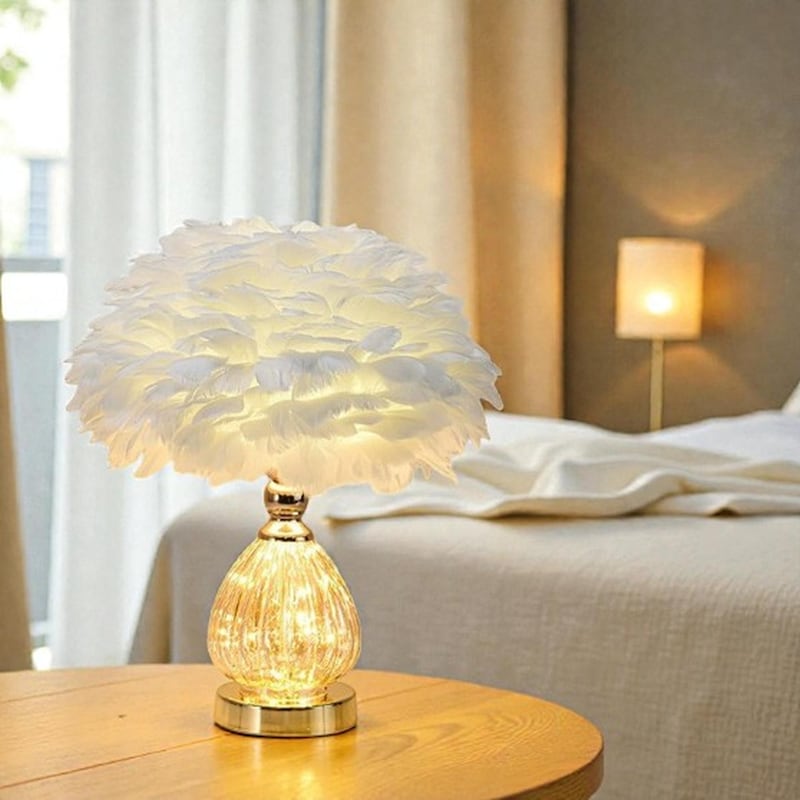 Feather Table Lamp - Etsy UK