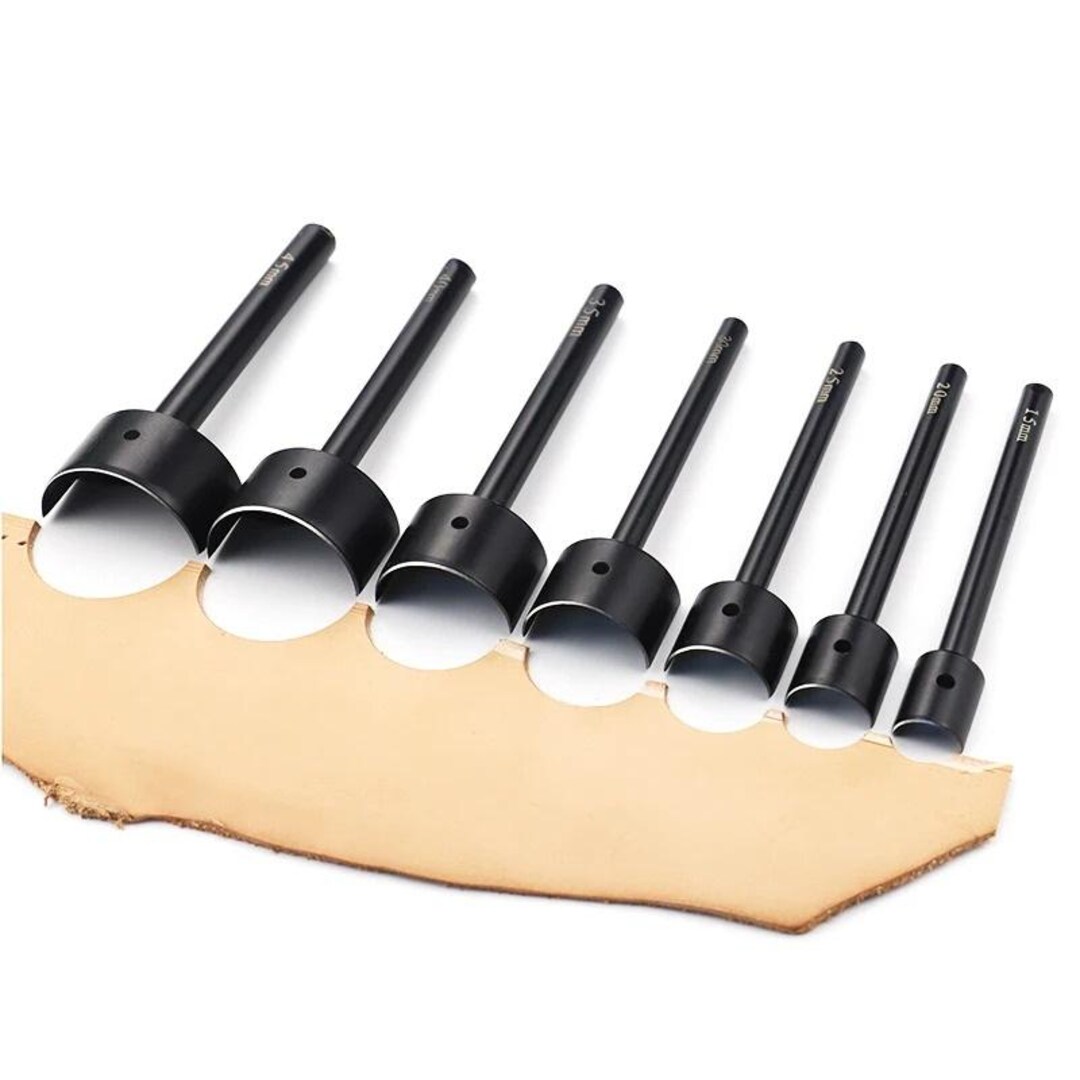 7 Pcs Half Round Punch Leather Craft Cutter Tool Set 15–45mm, Leather ...