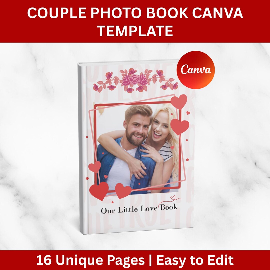 Couple Photo Book Canva Template, Anniversary Gift for Boyfriend or ...