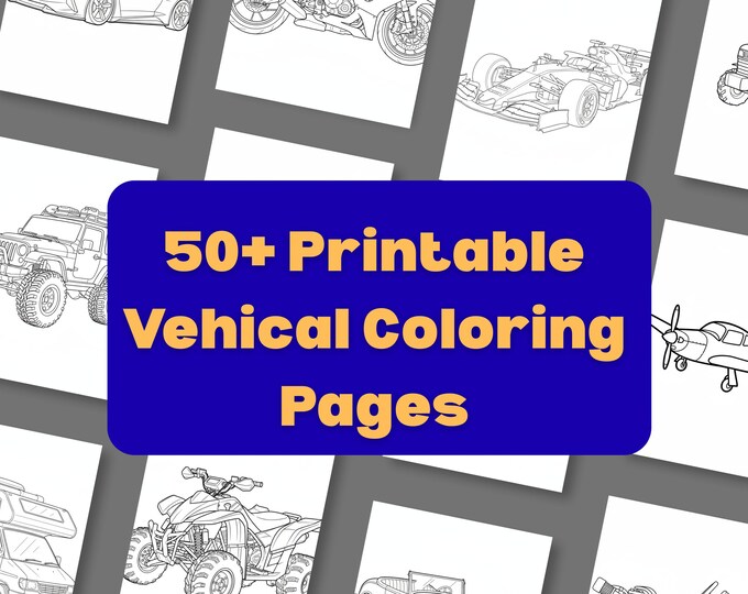 Vehicles Coloring Pages for Kids – 20 Fun Car, Truck & Plane Designs ...