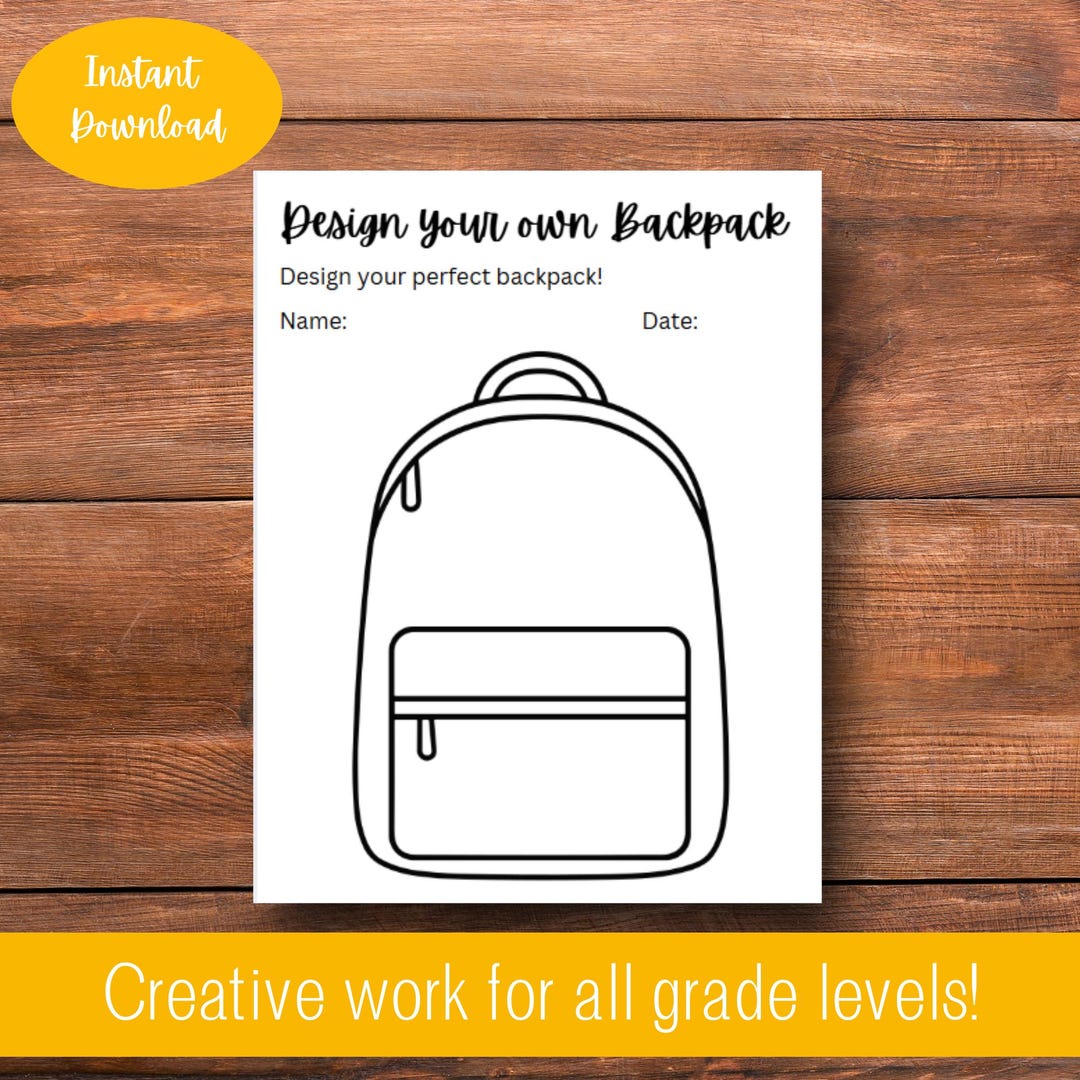 Design Your Own Backpack Printable Worksheet: Craft Activity for All ...