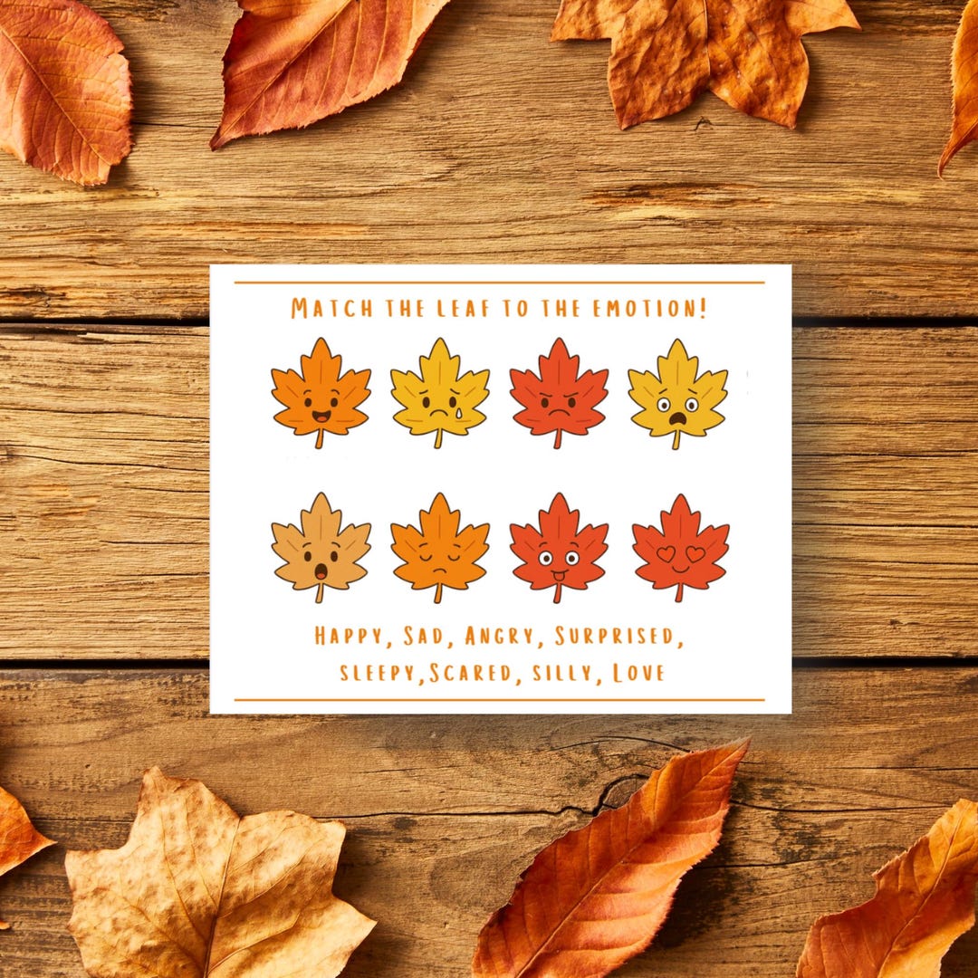 Leaf Emotions Printable: Fall Feelings Activity for Kids, Preschool and ...