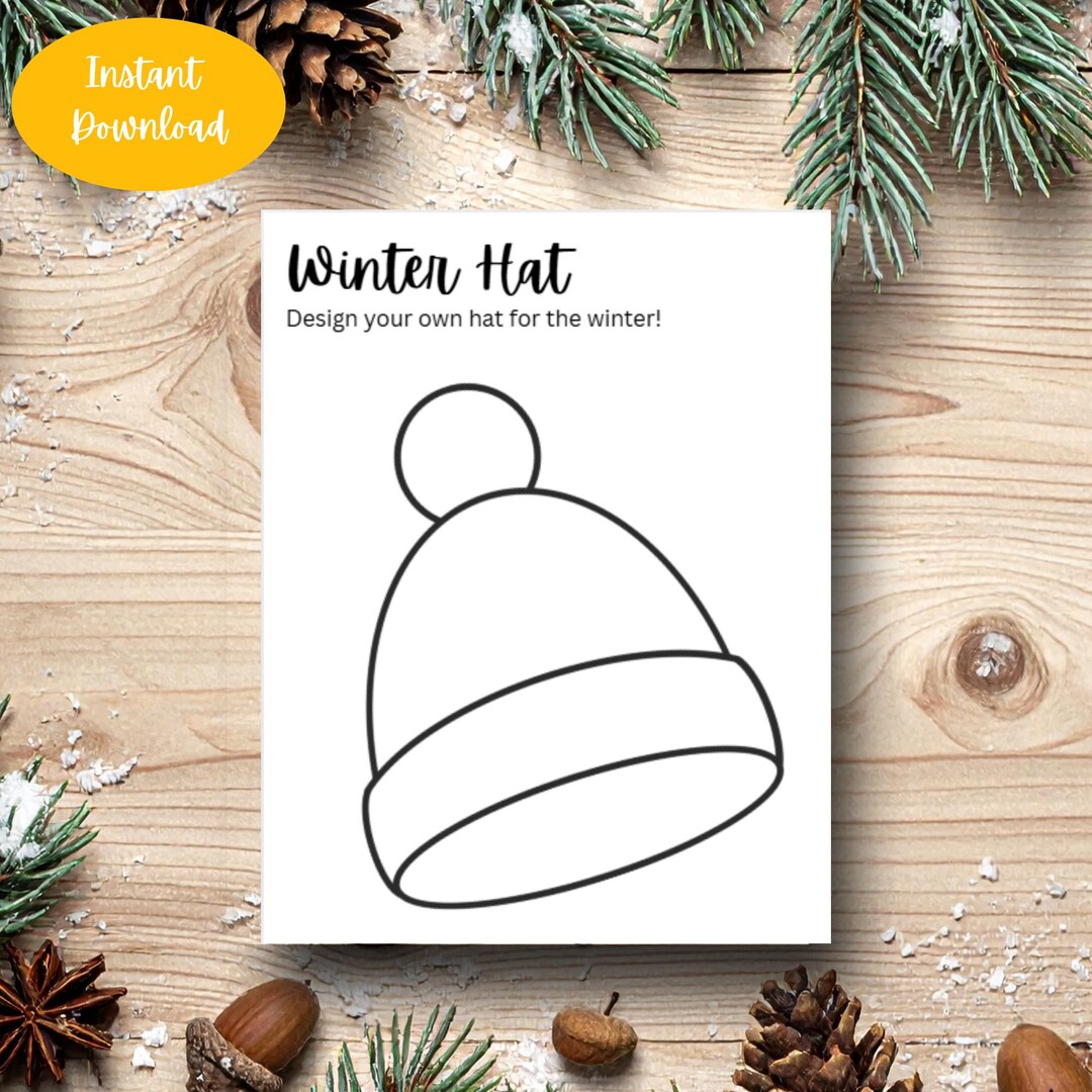 Design Your Own Winter Hat Printable Worksheet: Winter Craft Activity ...