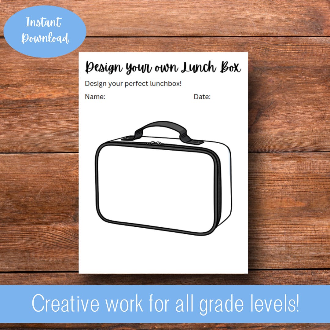 Design Your Own Lunch Box Worksheet: Creative Printable, Kids Drawing ...