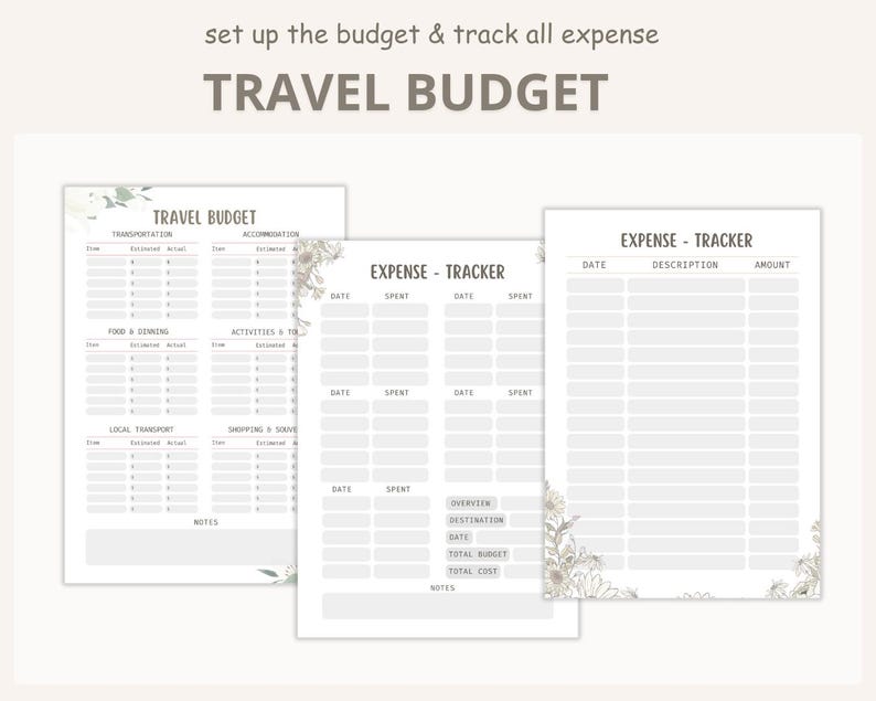 Printable Travel Planner Template, Customizable Vacation Organizer (PDF ...