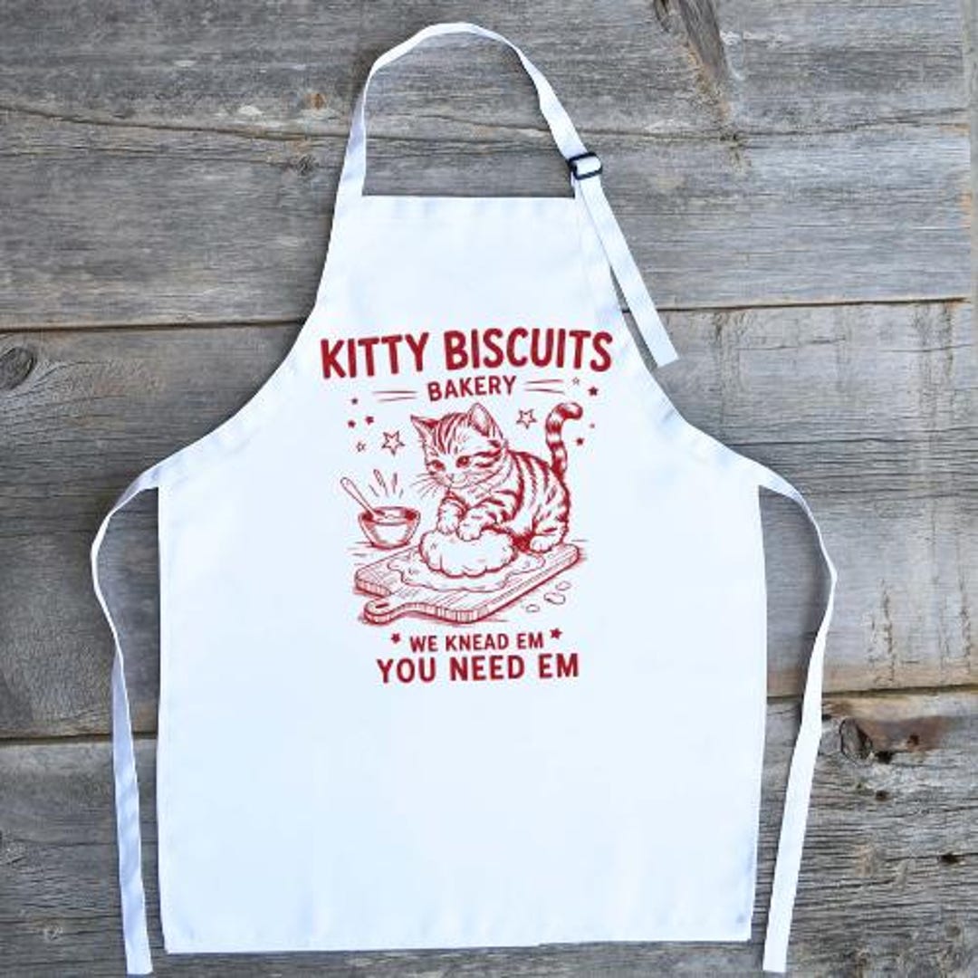 Funny Kitty Biscuits Bakery Apron, Baking Cat Chef Apron - Etsy