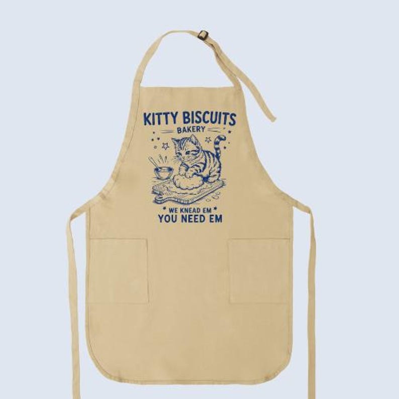 Funny Kitty Biscuits Bakery Apron, Baking Cat Chef Apron - Etsy