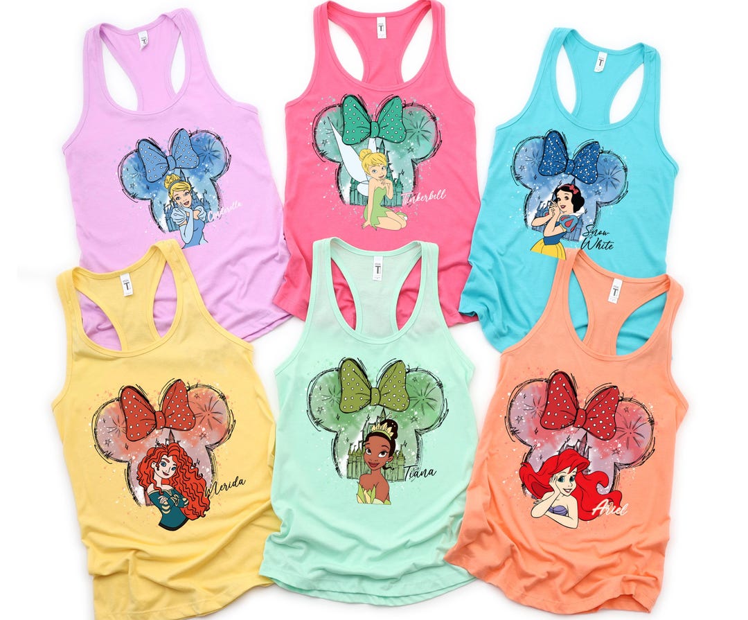 Personalized Summer Tanks, Princess Group Tank Tops, Girls Trip Tank ...