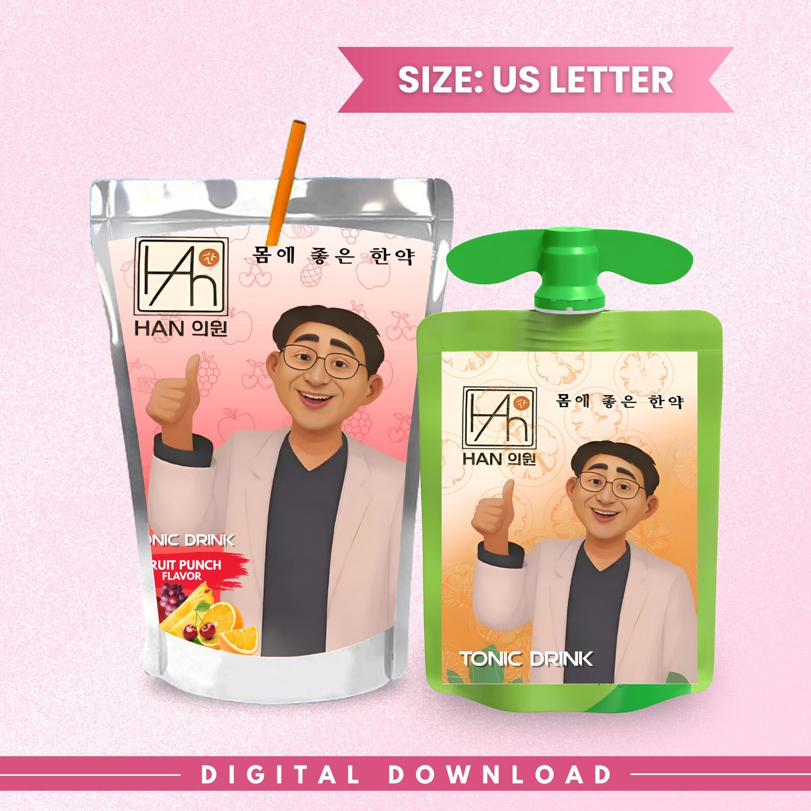 Kpop Demon Hunters Dr. Hans Tonic Drink: Caprisun and Gogosqueez Label ...