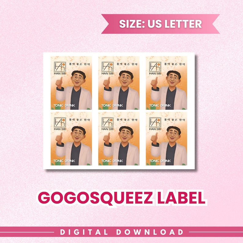 Kpop Demon Hunters Dr. Hans Tonic Drink: Caprisun and Gogosqueez Label ...