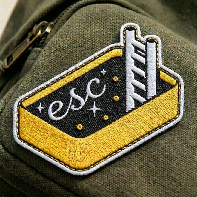 Creative Escape Key Embroidered Patch, Esc Keyboard Button With Ladder ...
