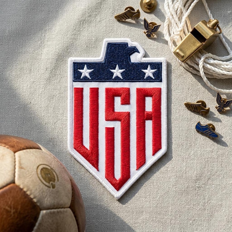 Embroidered USA Soccer Patch, USA Flag Colors Patch, Patriotic USA ...