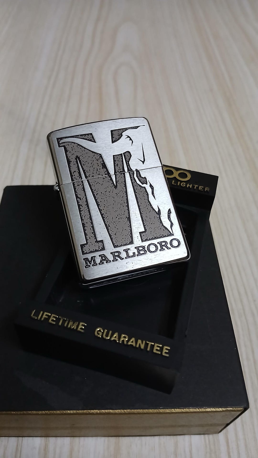 Zippo Big M Longhorn Brush Chrome Unused 02 - Etsy