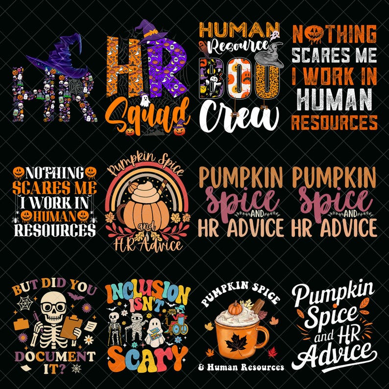 Human Resources Halloween Png Bundle, HR Squad Boo Crew, Pumpkin Spice ...