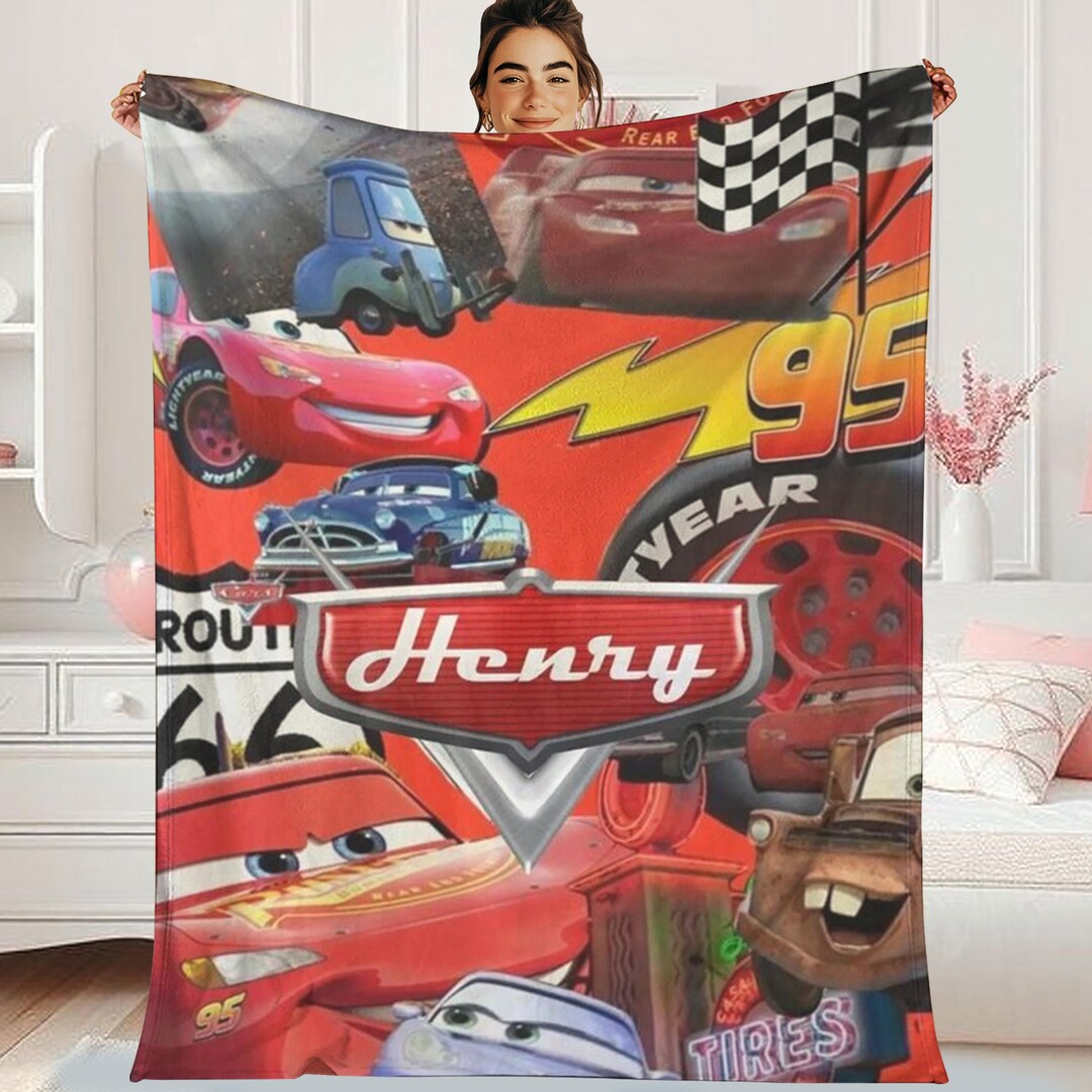 Personalized Disneycars Characters Blanket, Lightning Mcqueen Tow Mater ...