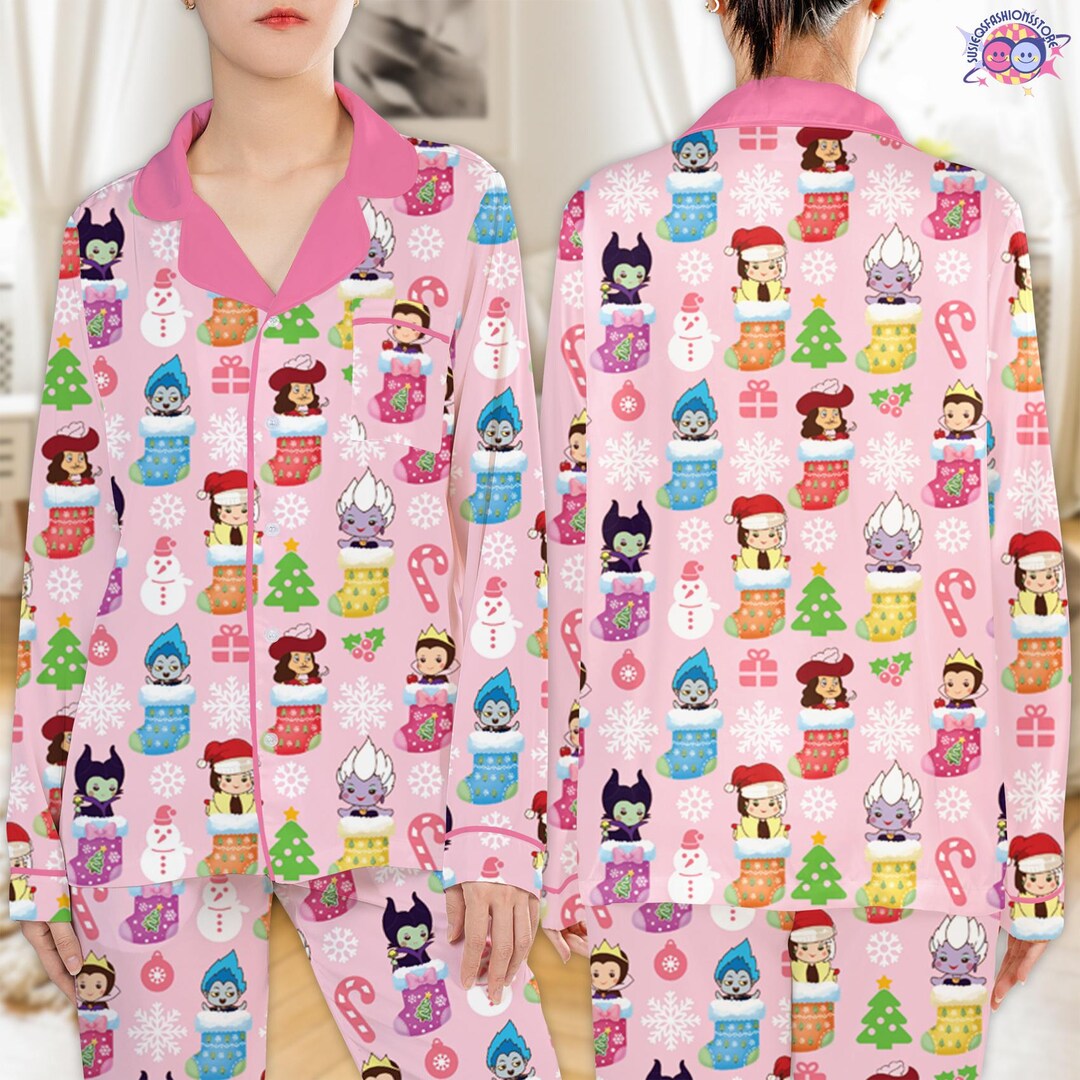 Cute Disneyland Villains Christmas Pajamas Set, Villains Group Pajamas ...