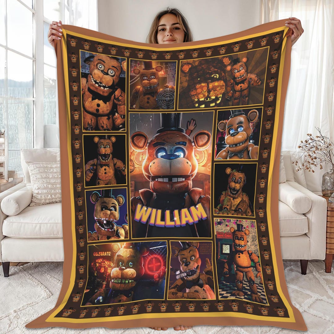 Personalized Five Nights at Freddy Blanket, Freddy Fazbear Bonnie Chica ...