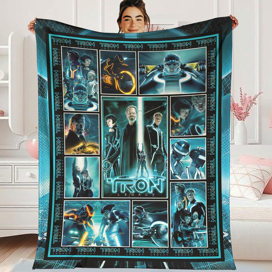 Disneyland Tron Legacy Movie Blanket, Tron Ares Magic Kingdom Blanket ...