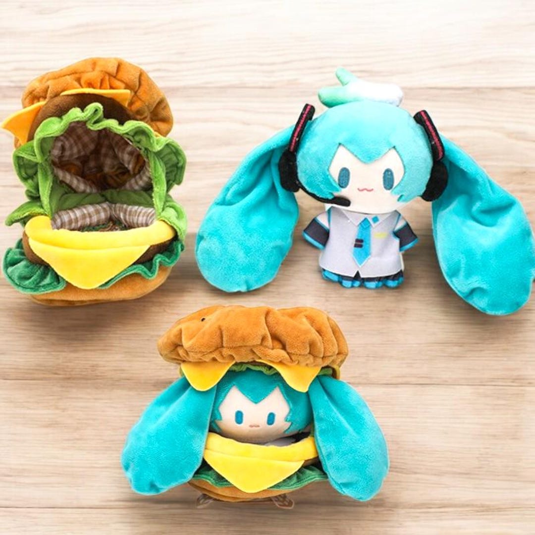 Hatsune Miku Burger Plush Toy – Cute Transformable Vocaloid Doll With ...
