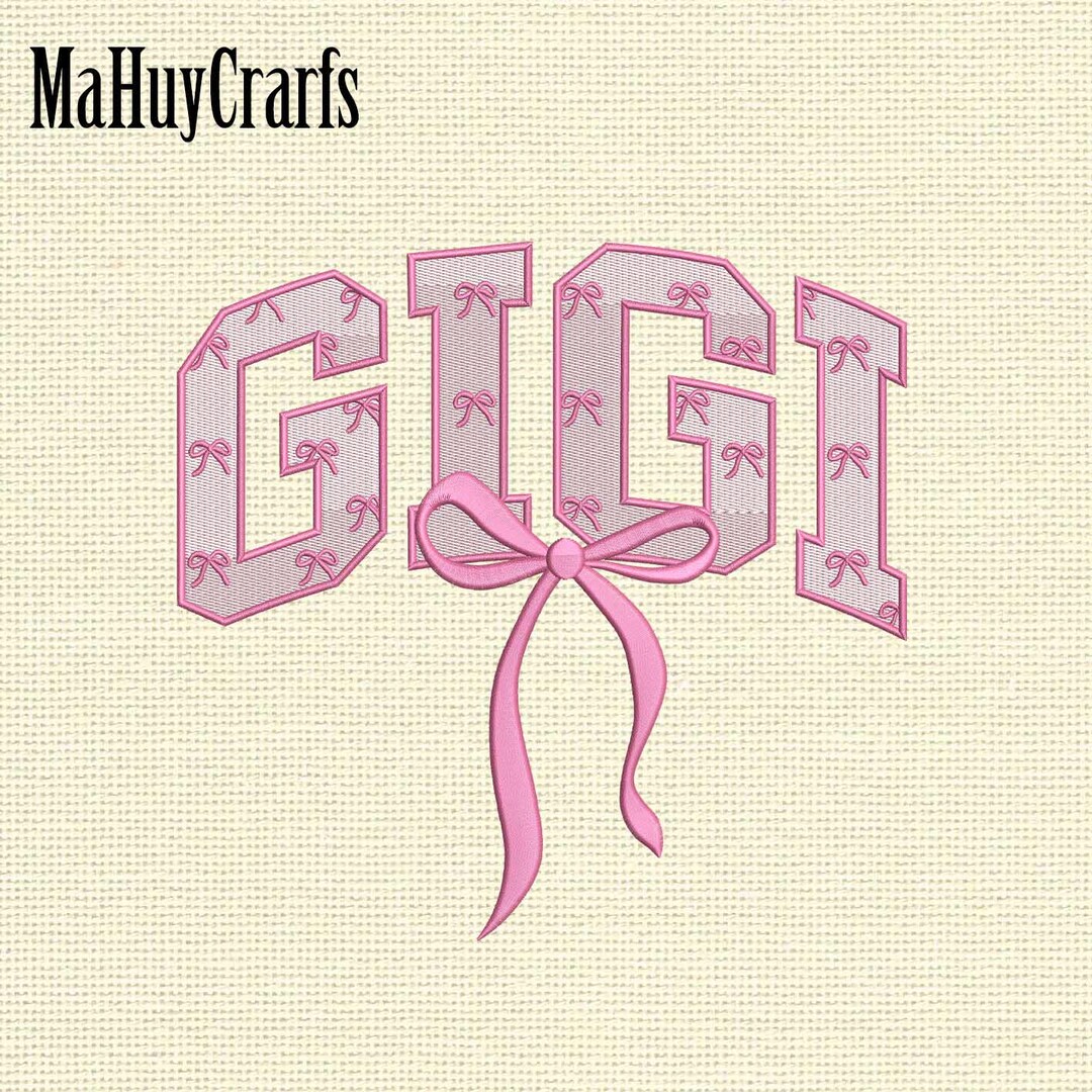 Gigi Embroidery Design, Mother's Day Design, Coquette Grandma Bow, Mom ...