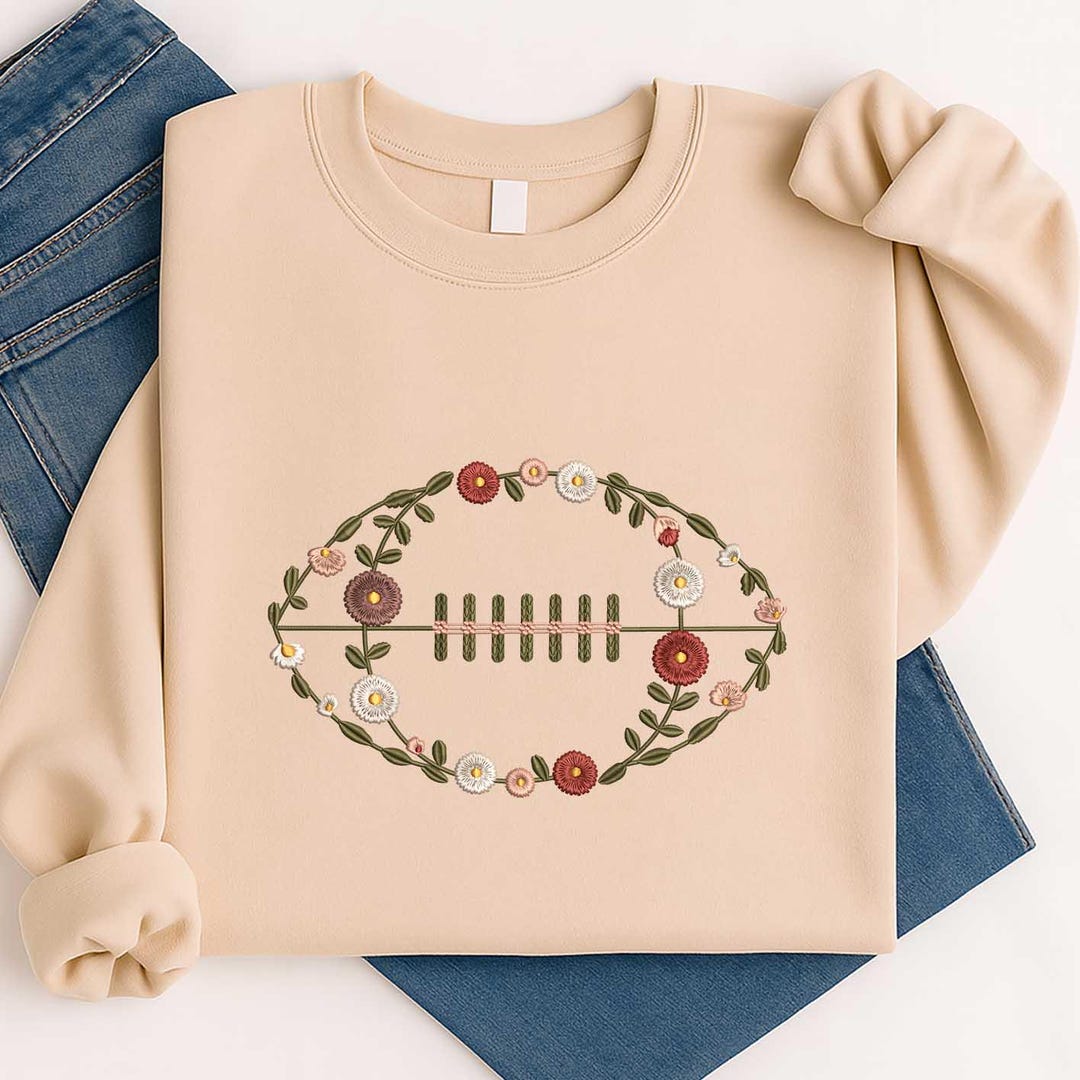 Floral Rugby Embroidery Design, Game Day, Rugby Shirt, Rugby Lover ...