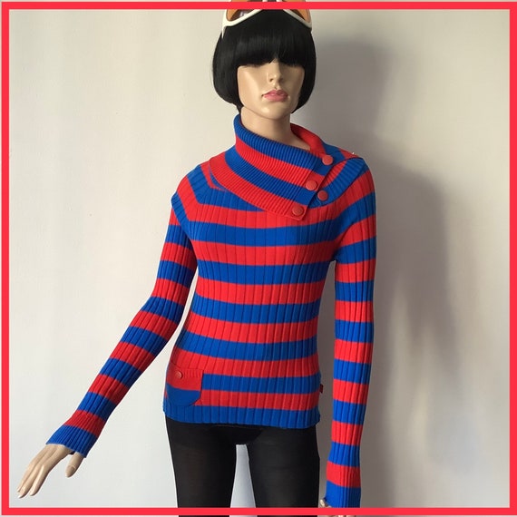 1960s Mod stripe style Miss 60s Top jumper EDiE Sedgw… - Gem